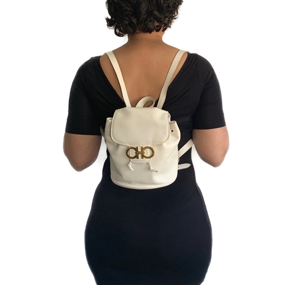Salvatore Ferragamo | Bags | Salvatore Ferragamo Off White Leather Backpack | Poshmark